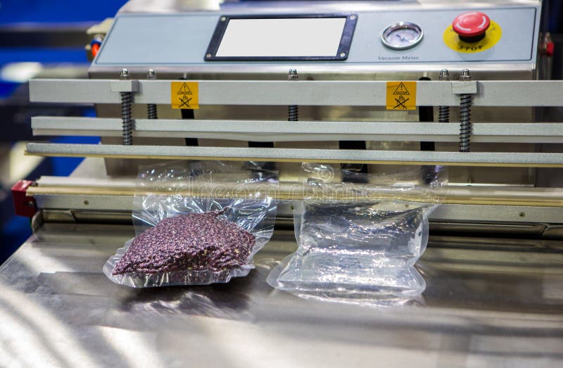 Food Package Sealer Machine Stock Image - Image of thermoformed, vacuum ...