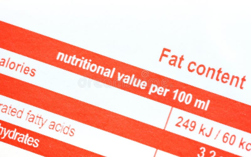 Food Packaging Nutritional Value Per 100 Ml Calories, Nutrients in 100 ...