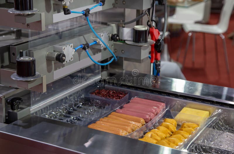 Food packing machine stock image. Image of filling, product - 141363421