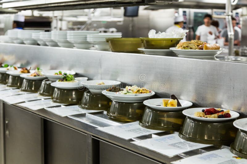 Food in Pass through Window of Commercial Kitchen Stock Photo - Image ...