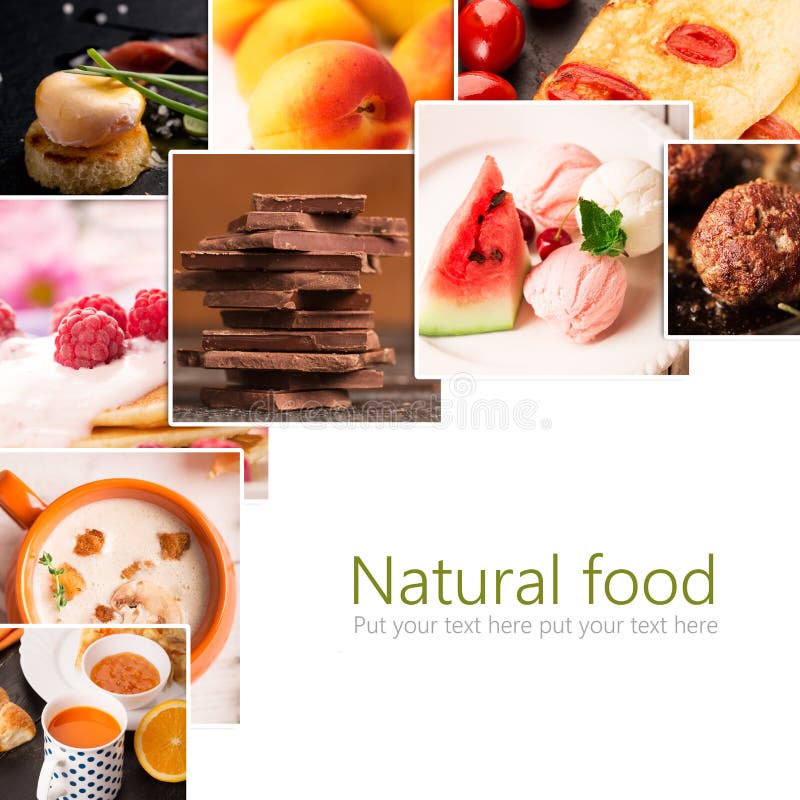 Food photo collage stock photo. Image of copy, breakfast - 61915904