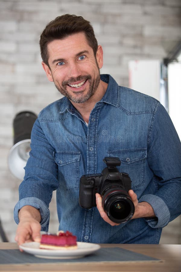 Food Photographer Smiling at Camera Stock Image - Image of caucasian ...