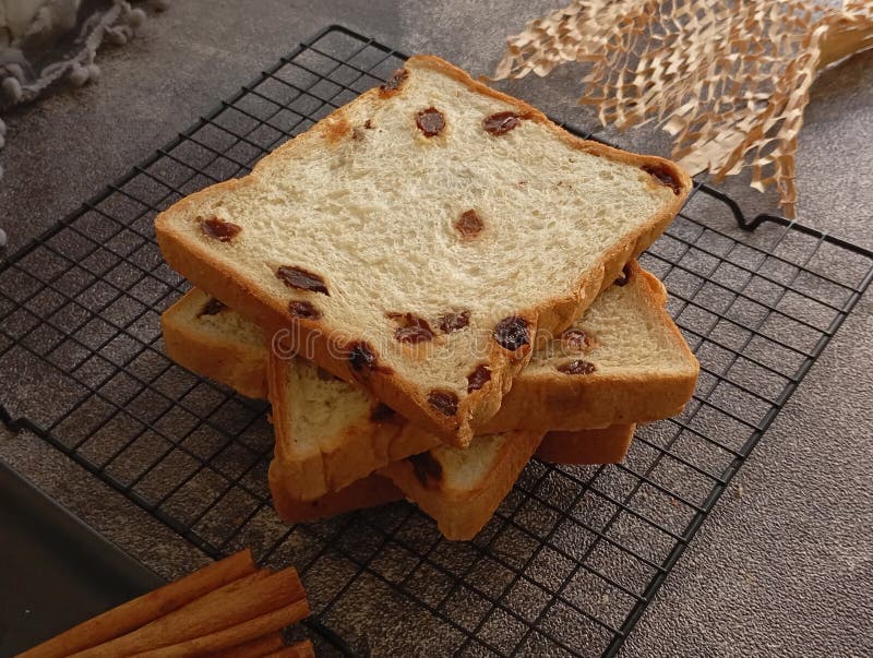 Food Photography Raisin Bread Dark Background Stock Image - Image of ...