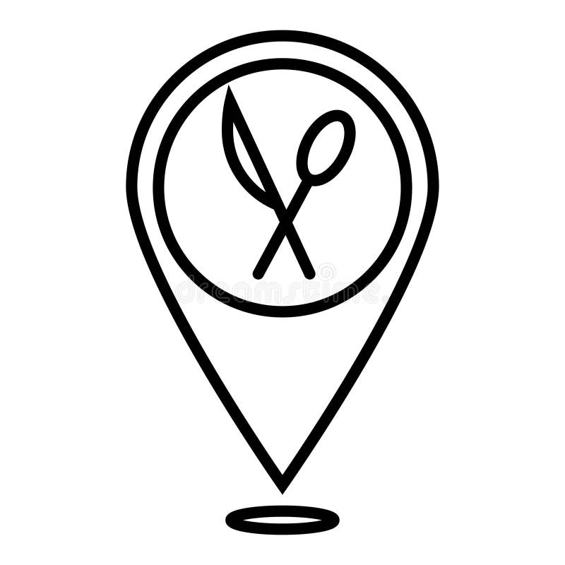 Food Pin Icon. Food Pointer, Restaurant Symbol Stock Vector ...