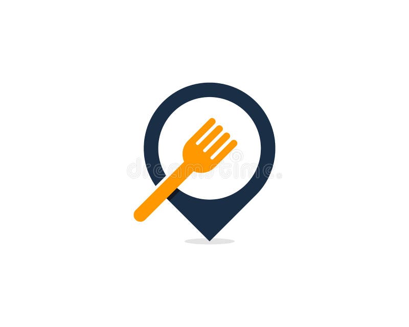 Food Pin Point Icon Logo Design Element Stock Vector - Illustration of ...