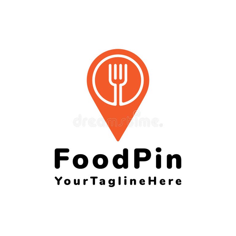 Food Pin Vector Logo Design Concept Stock Vector - Illustration of cook ...