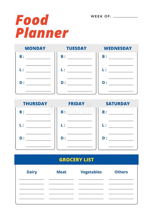 Food Planner Digital Planning Insert Sheet Printable Page Template ...