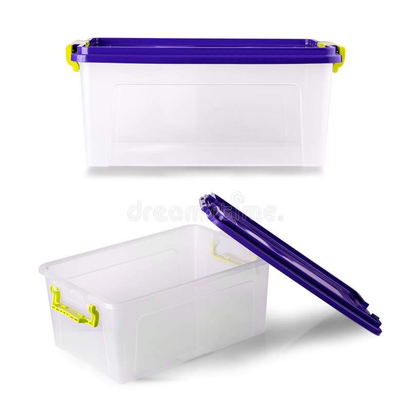 Food Plastic Box Isolated on White. Clipping Path Stock Image - Image ...