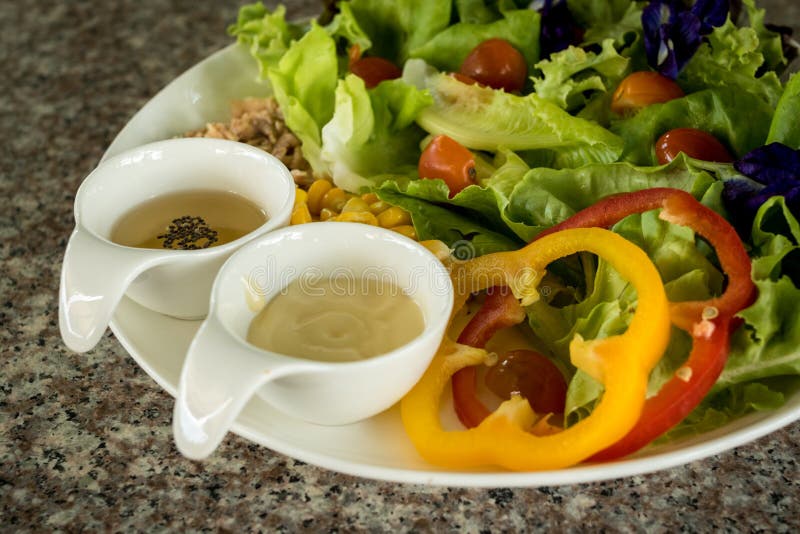 Food on the plate. stock image. Image of protein, dressing - 123474203