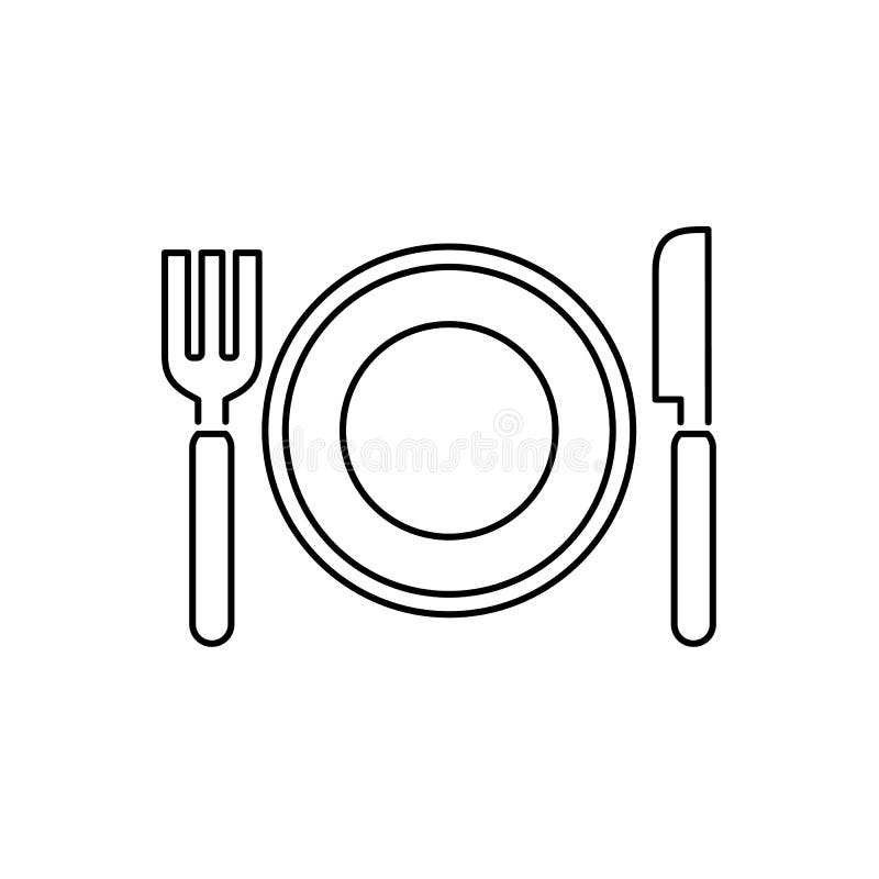 Food Plate Icon Simple Flat Style Vector Illustration Stock Vector ...