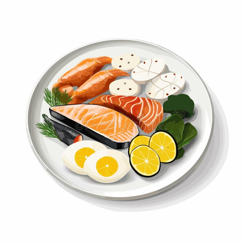 Food on Plate Vector Flat Minimalistic Isolated Illustration Stock ...