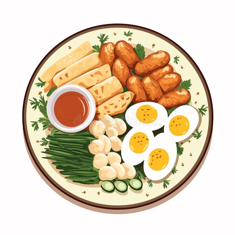 Food on Plate Vector Flat Minimalistic Isolated Illustration Stock ...