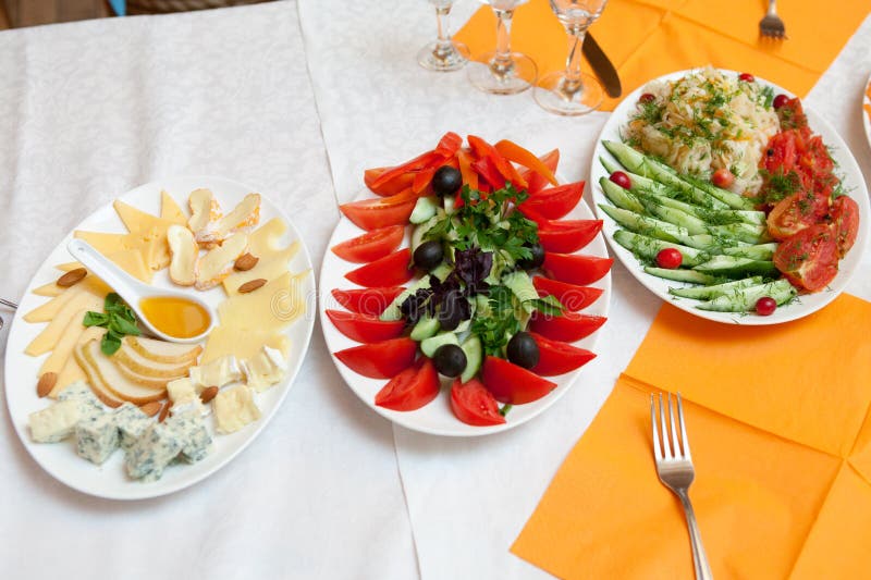 Buffet of Healthy Delicious Food on a Table Stock Photo - Image of food ...