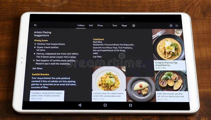 Food Plating App Tablet Interactive Gourmet Meal Presentation Chef ...