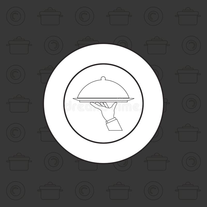 Food Platter with Lid Emblem Image Stock Illustration - Illustration of ...