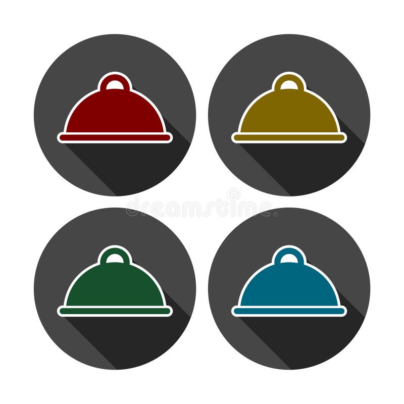 Food Platter Serving Sign Icon Stock Vector - Illustration of rounded ...