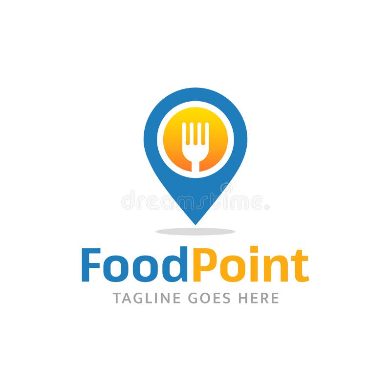 Food Point Logo Design Template Stock Vector - Illustration of logo ...