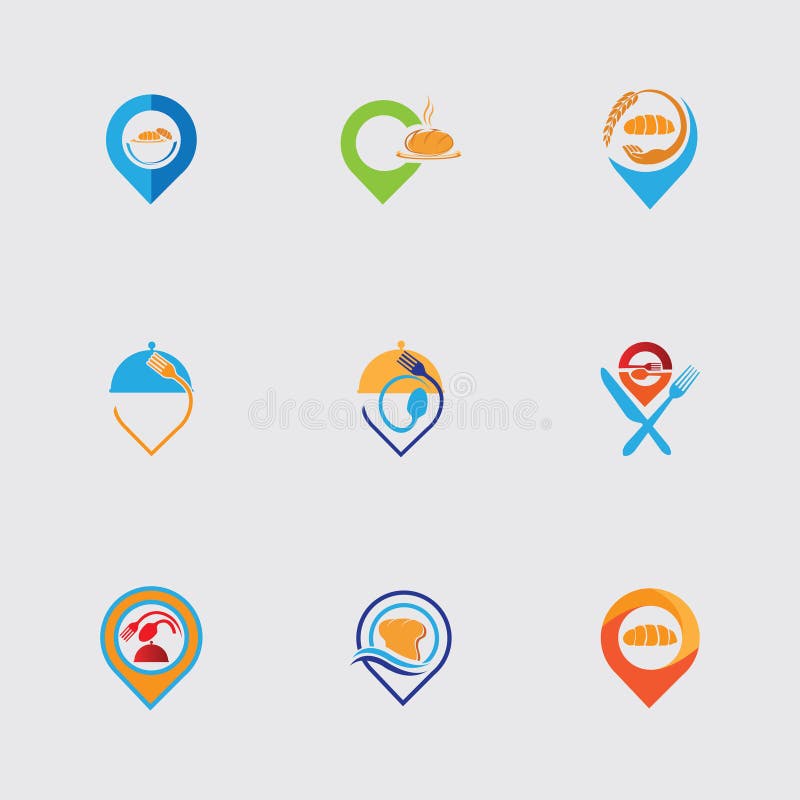 Food Point Logo Designs Concept Vector, Restaurant Logo Designs ...