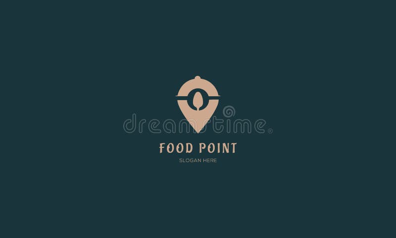 Food Point Restaurant Logo Design with Map and Spoon, Minimal ...