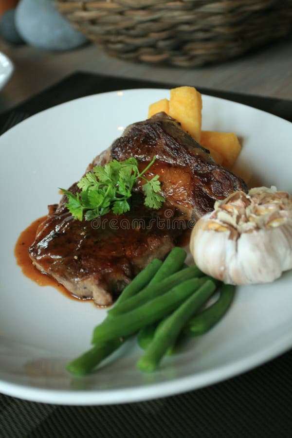 Food stock photo. Image of cooking, steak, green, garlic - 82422682