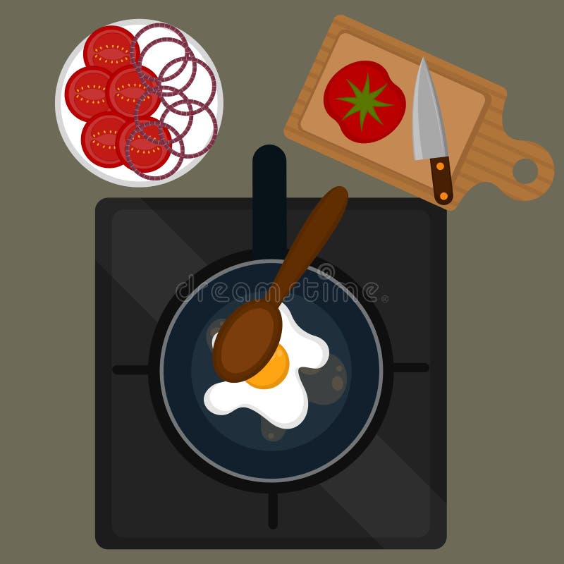 Food Preparation Illustration Stock Vector - Illustration of lunch ...