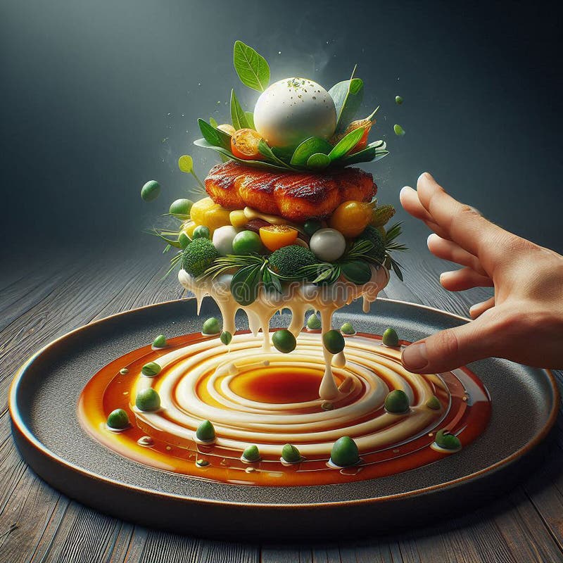Food Presentation Gourmet Dish Generative Ai Stock Illustration ...