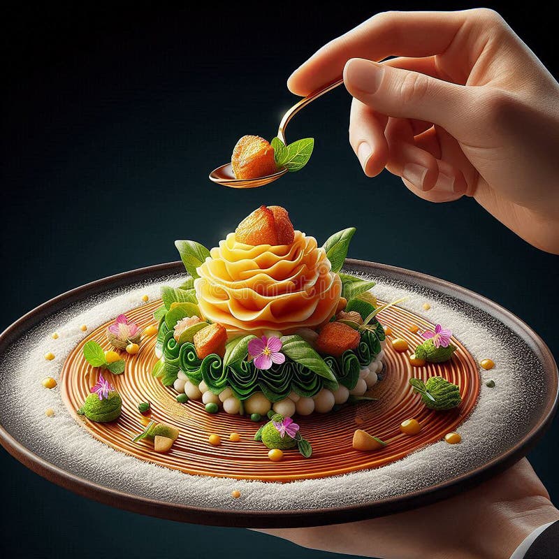 Food Presentation Gourmet Dish Generative Ai Stock Illustration ...