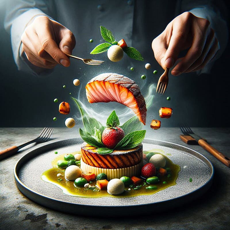 Food Presentation Gourmet Dish Generative Ai Stock Illustration ...