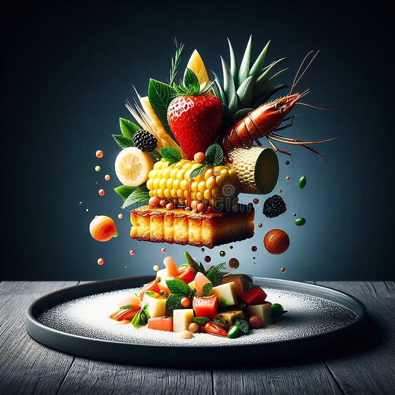 Food Presentation Gourmet Dish Generative Ai Stock Illustration - Illustration of presentation ...