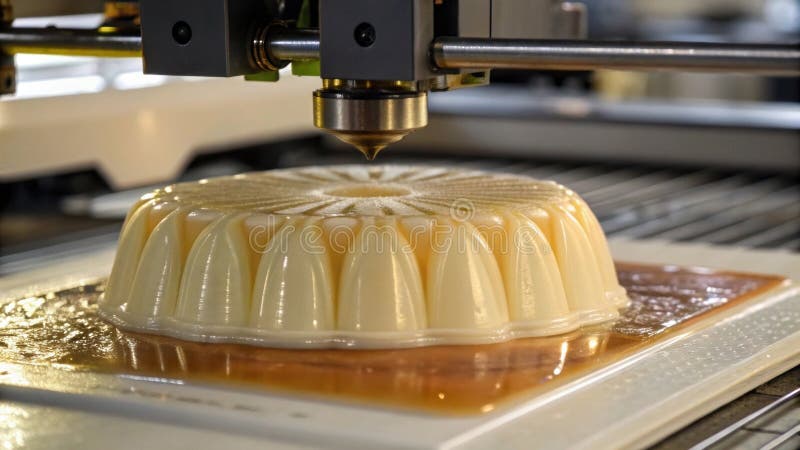 Food Printing Machine Creating Delicious Pudding Dessert Stock ...