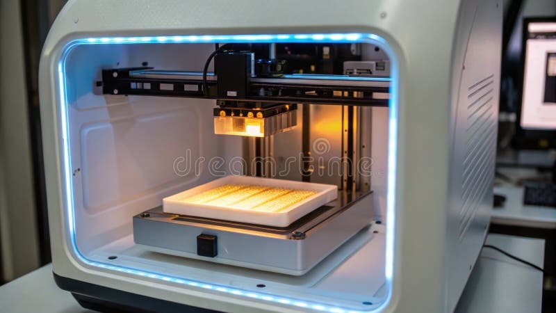 Food Printing Machine Creating Meal in Laboratory Setting Stock ...