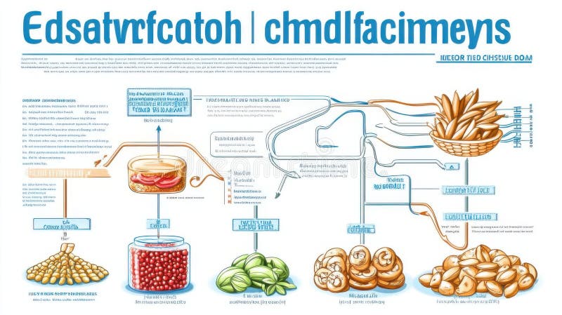 Food Processing Flowchart stock illustration. Illustration of flowchart ...