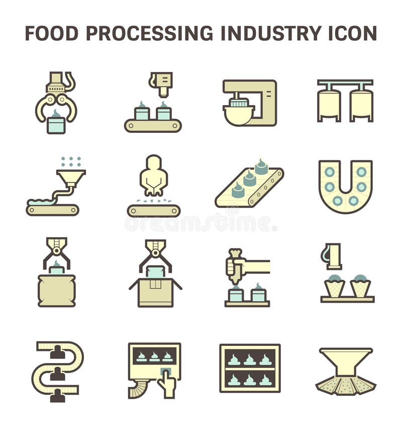 Food processing icon stock vector. Illustration of business - 101974951