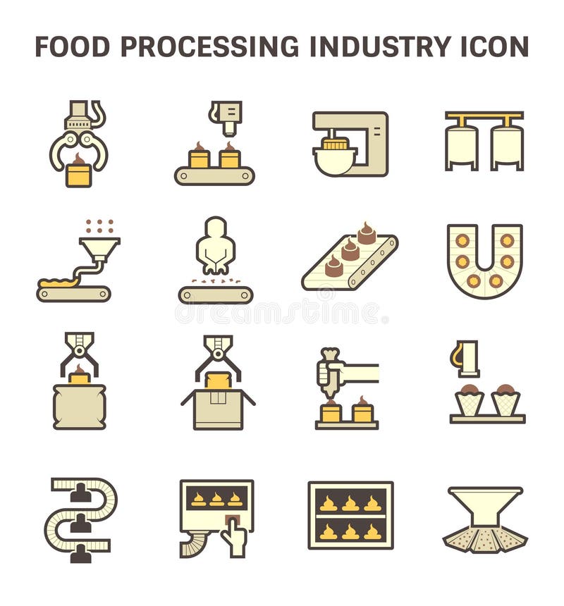 Food processing icon stock vector. Illustration of manufacture - 93691678