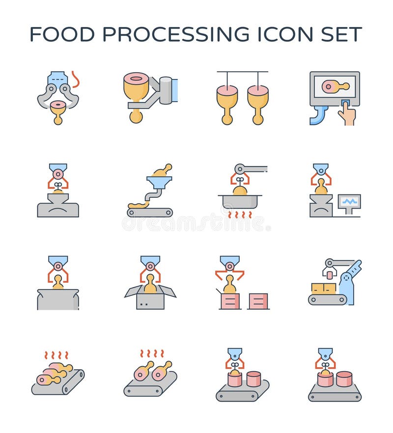Food processing icon stock vector. Illustration of manufacturing - 92350478
