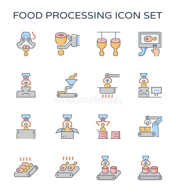 Food processing icon stock vector. Illustration of manufacture - 122722437