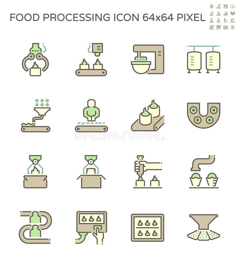 Food processing icon stock vector. Illustration of 64x64 - 186445740