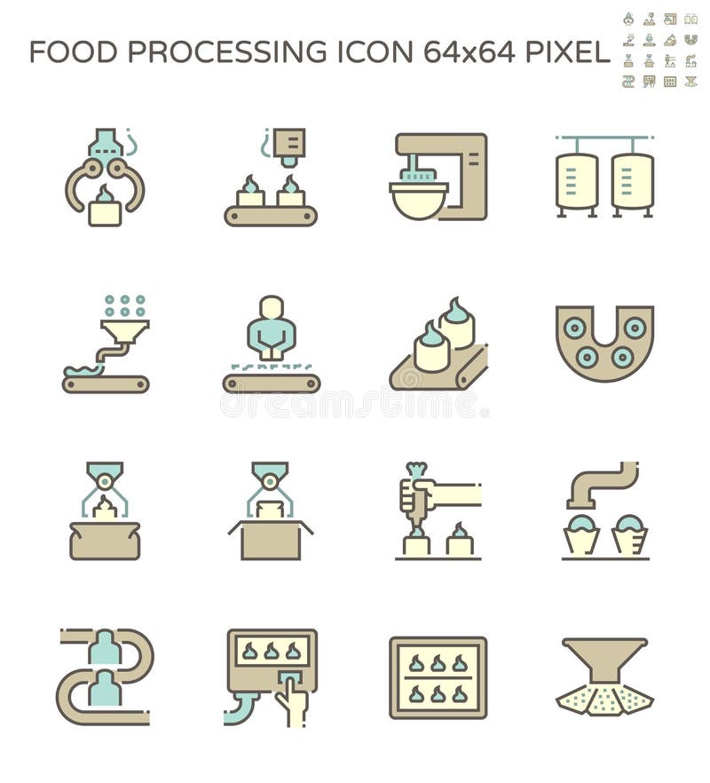 Food Processing Industry Icon Stock Vector - Illustration of factory ...