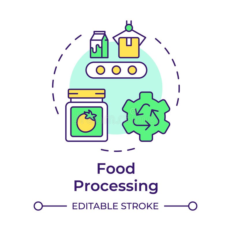 Food Processing Multi Color Concept Icon Stock Vector - Illustration of ...