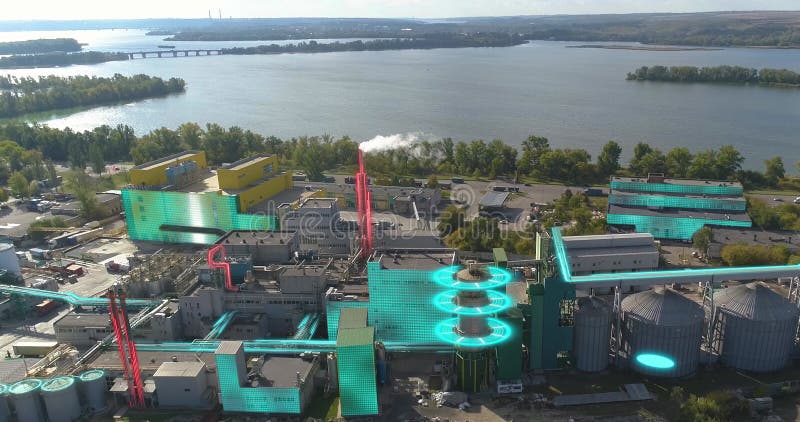 Food Processing Plant Concept. Food Processing Plant Aerial View.Food ...