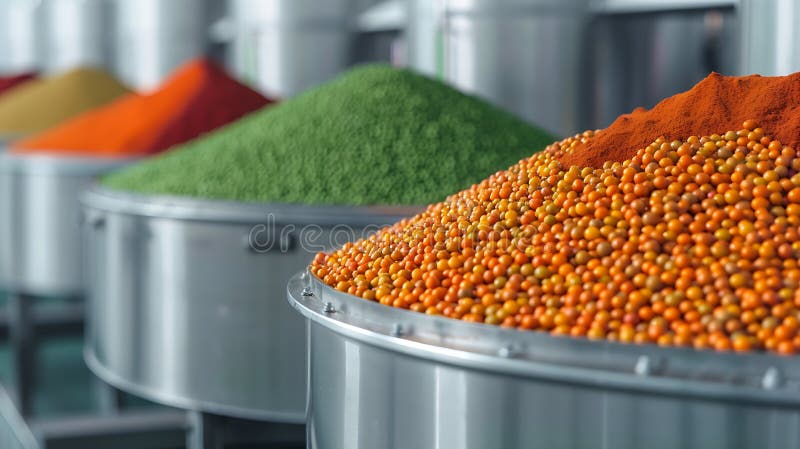 Food Processing Plant stock illustration. Illustration of spices ...