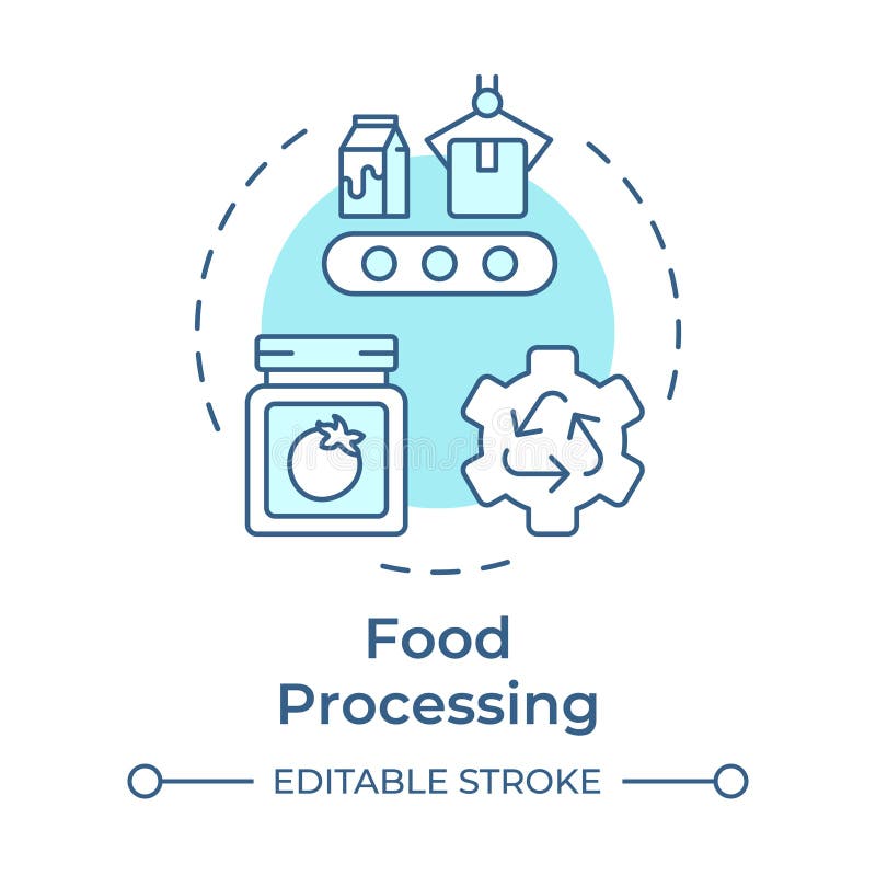 Food Processing Soft Blue Concept Icon Stock Illustration ...