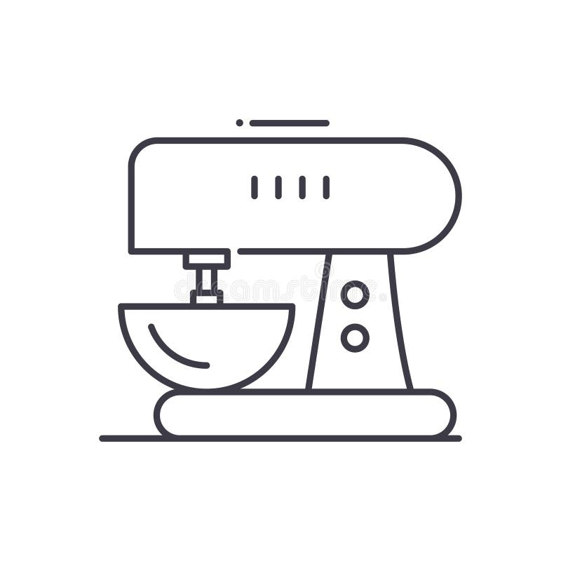Food Processor Concept Icon, Linear Isolated Illustration, Thin Line ...