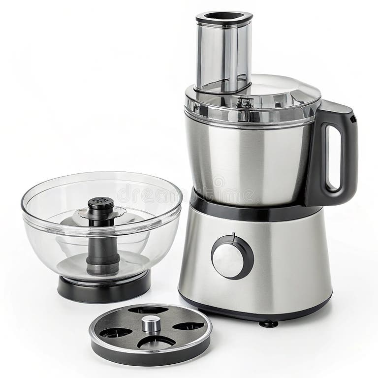 Food Processor with Detachable Bowl and Blades Stock Illustration ...