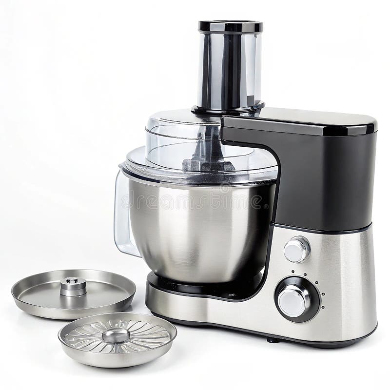 Food Processor with Detachable Bowl and Blades Stock Illustration ...