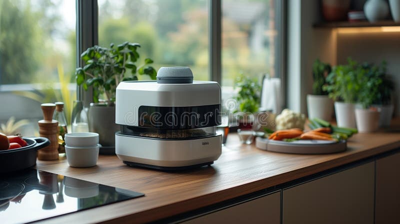 Food Processor on Kitchen Counter Stock Photo - Image of gadget, modern ...