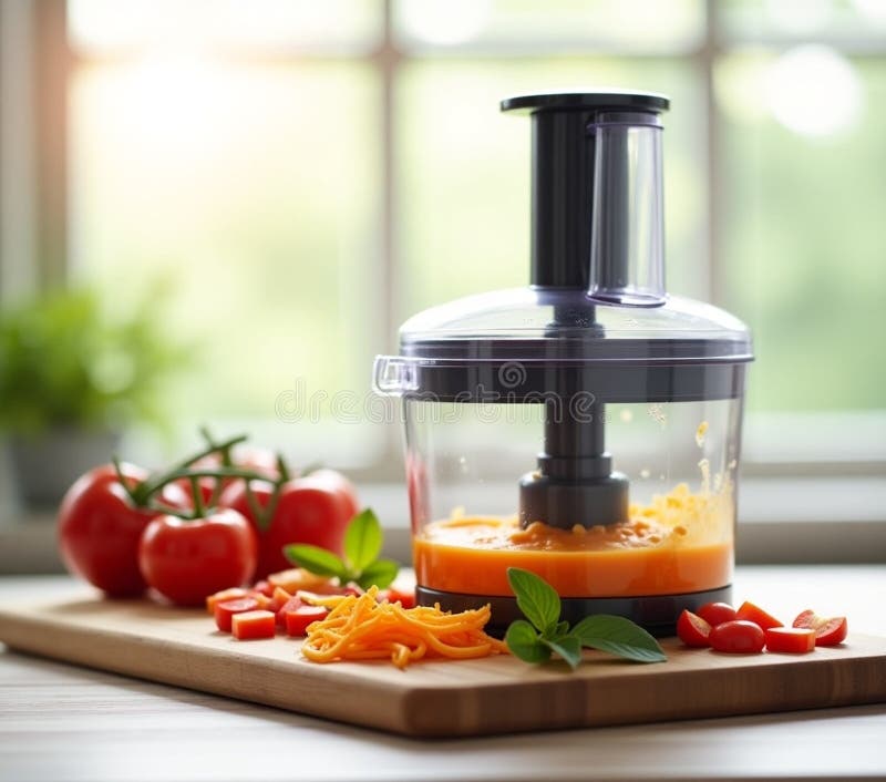 Food Processor Table Light Background Isolated Hight Quality Reslistic ...