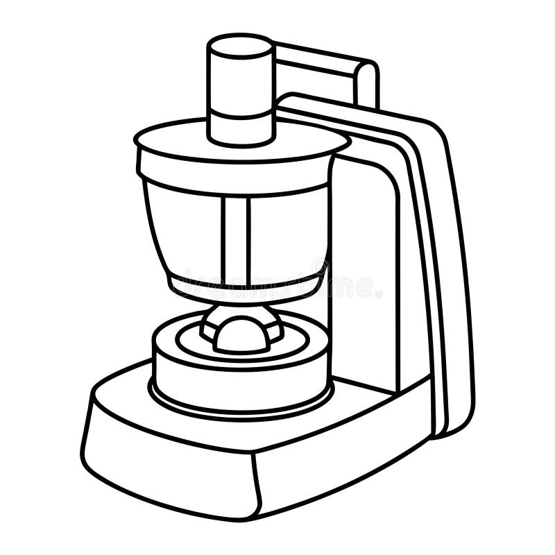 Food Processor Vector Outline Isolated on Transparent Background Stock ...