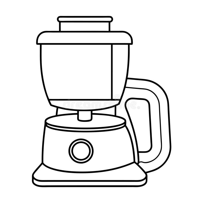 Food Processor Vector Outline – Isolated for Transparent Background ...