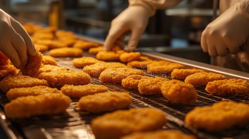 Food Production Line Featuring Ai Technology in Processing Chicken ...